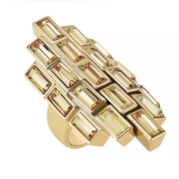 Atelier Swarovski | Jewelry | Atelier Swarovski Gold Azzurro Fluid Ring ...